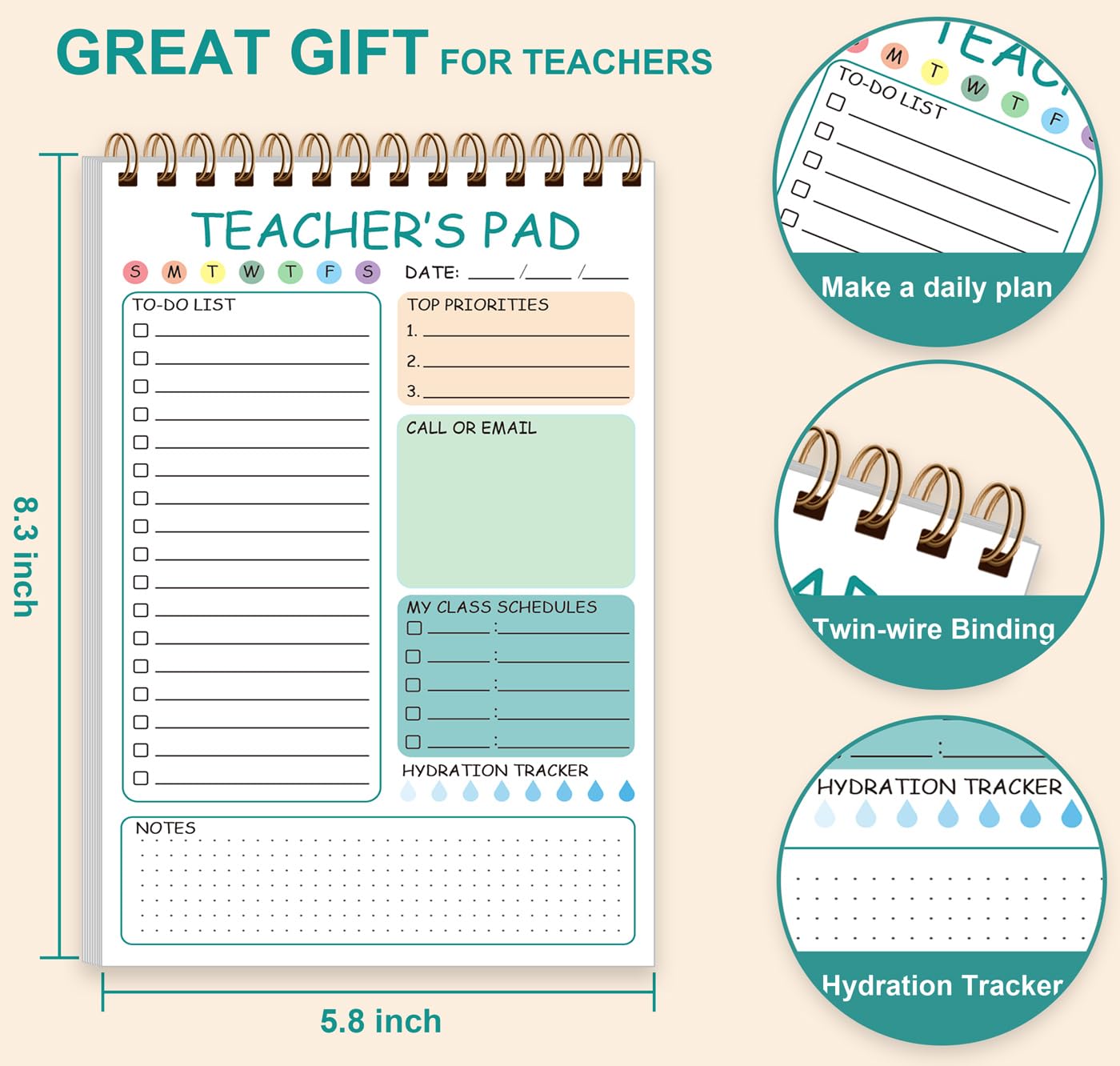 Snapklik.com : Tuun Fuplan 3 Pack Teacher Notepad - Teacher To Do List ...