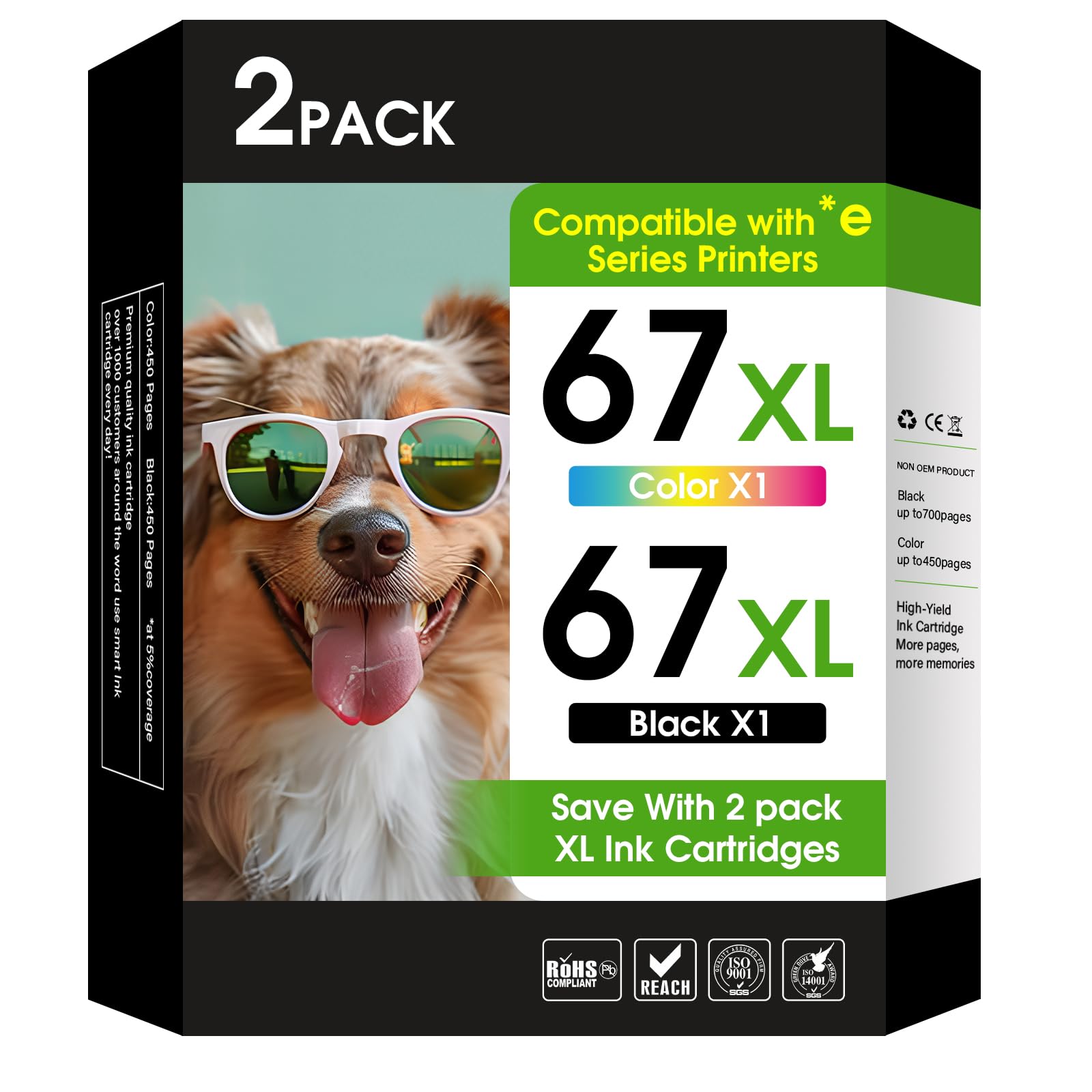 Amazon.com: YATUNINK 67XL Ink Cartridge Compatible for HP Ink 67 67XL ...