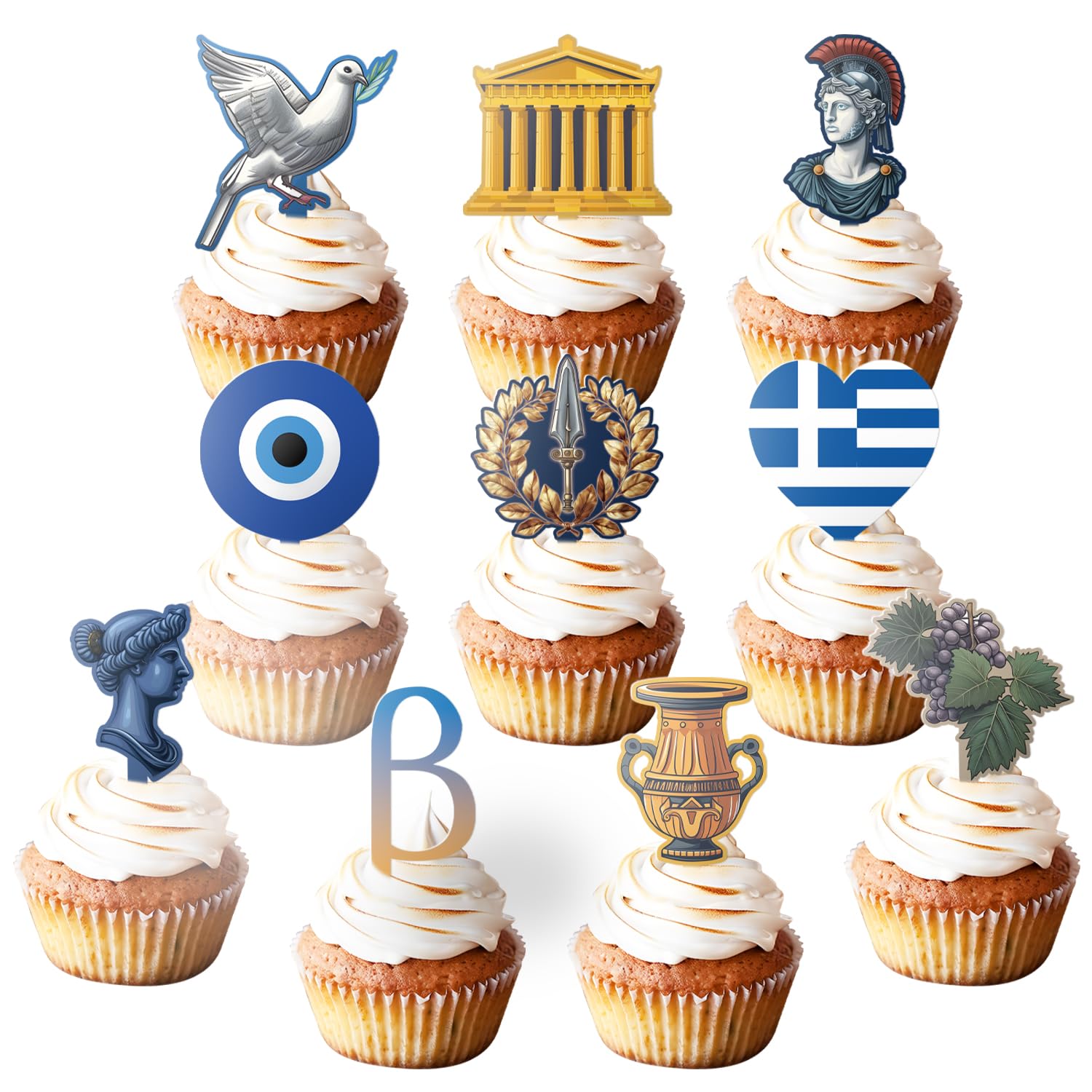 Amazon.com: Greek Cupcake Toppers Beta Greek Letter Cupcake Topper ...
