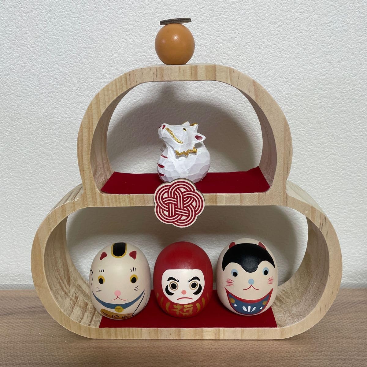 Amazon.com: Saru New Year Kagami Mochi Display Rack Daruma Wood Carved ...