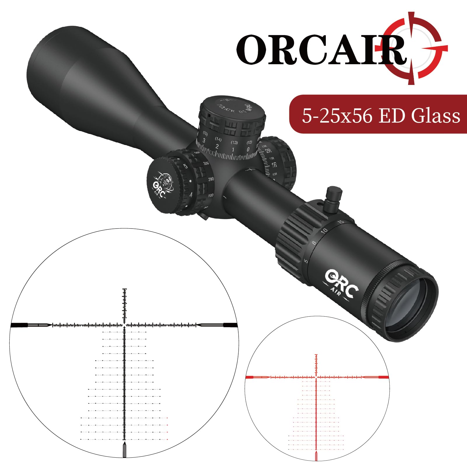 Snapklik.com : Orcair FFP Scope 5-25x56mm ED Glass Rifle Scope,Zero ...