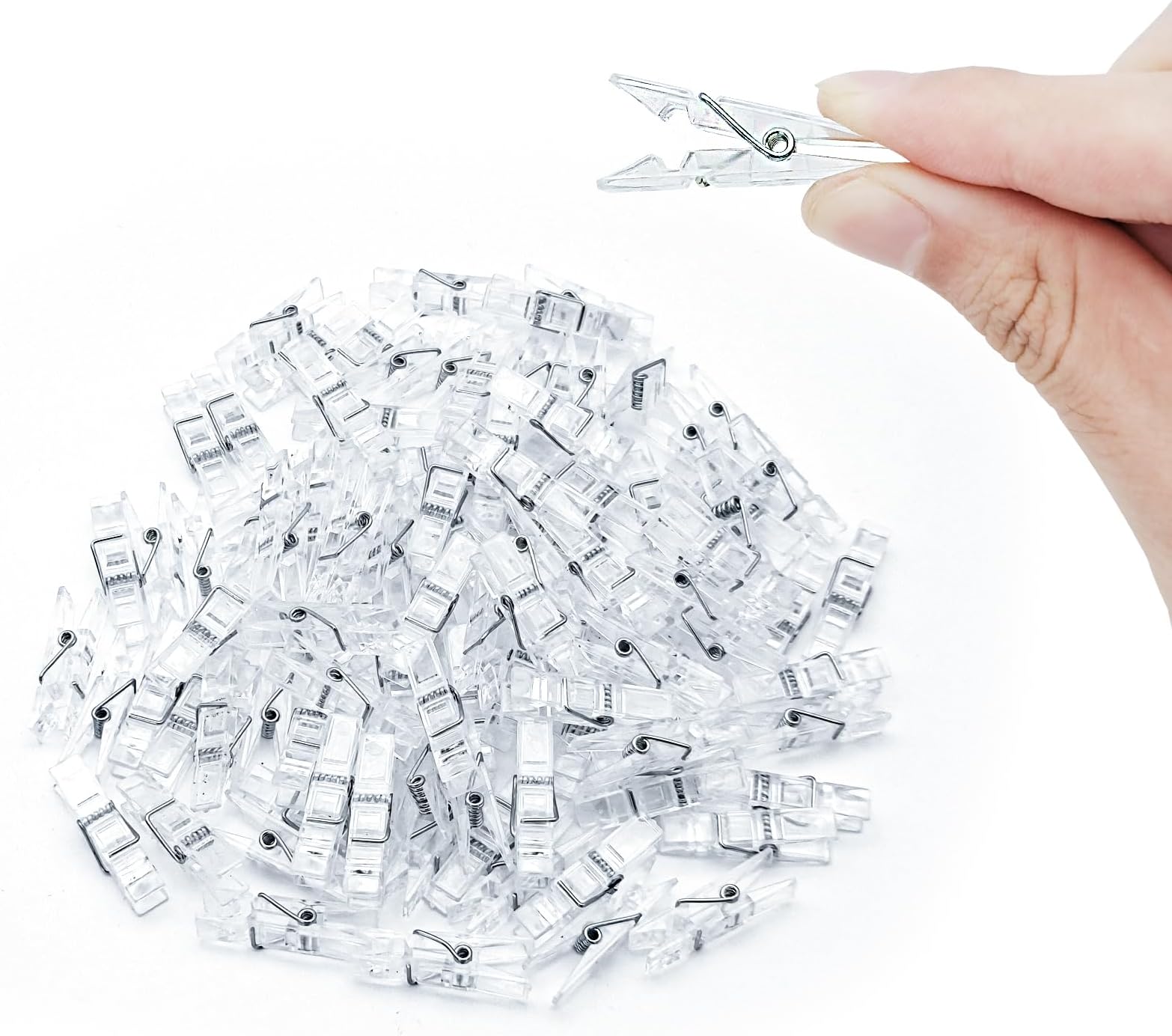 Amazon.com: WisePoint Mini Clear Photo Clips 100pcs, Plastic Photo ...