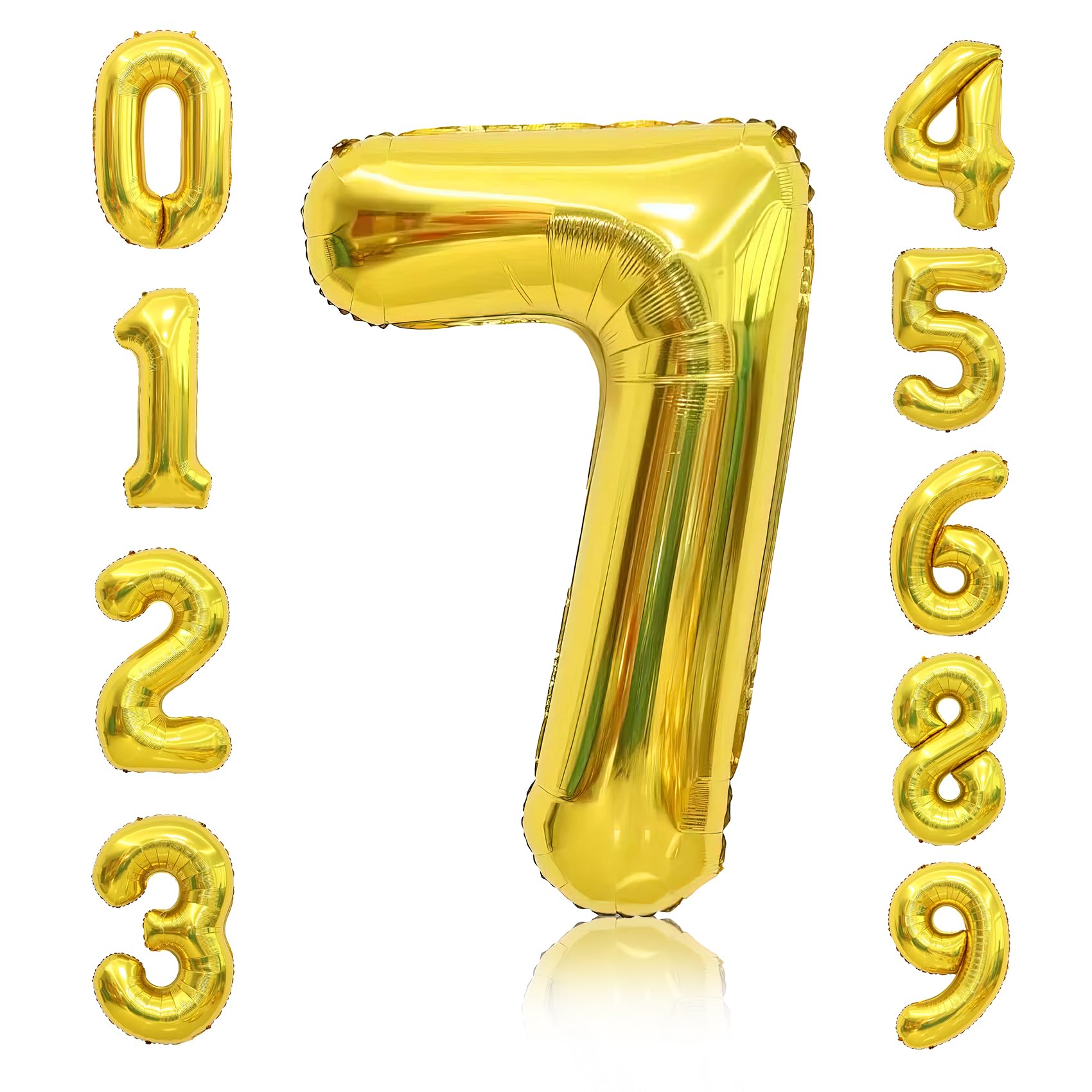 Snapklik.com : Number 7 Balloons - 40 Inch Gold Birthday Balloons For ...