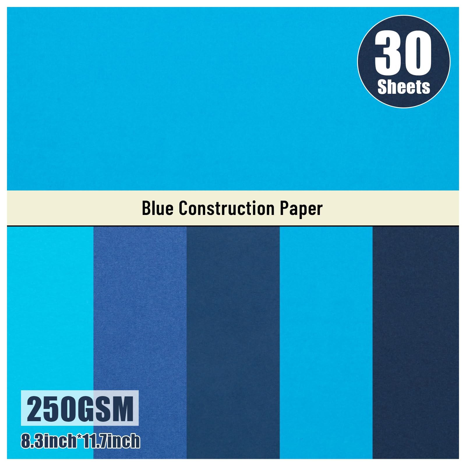 Amazon.com : BigOtters 30 Sheets Blue Cardstock Paper, Construction ...