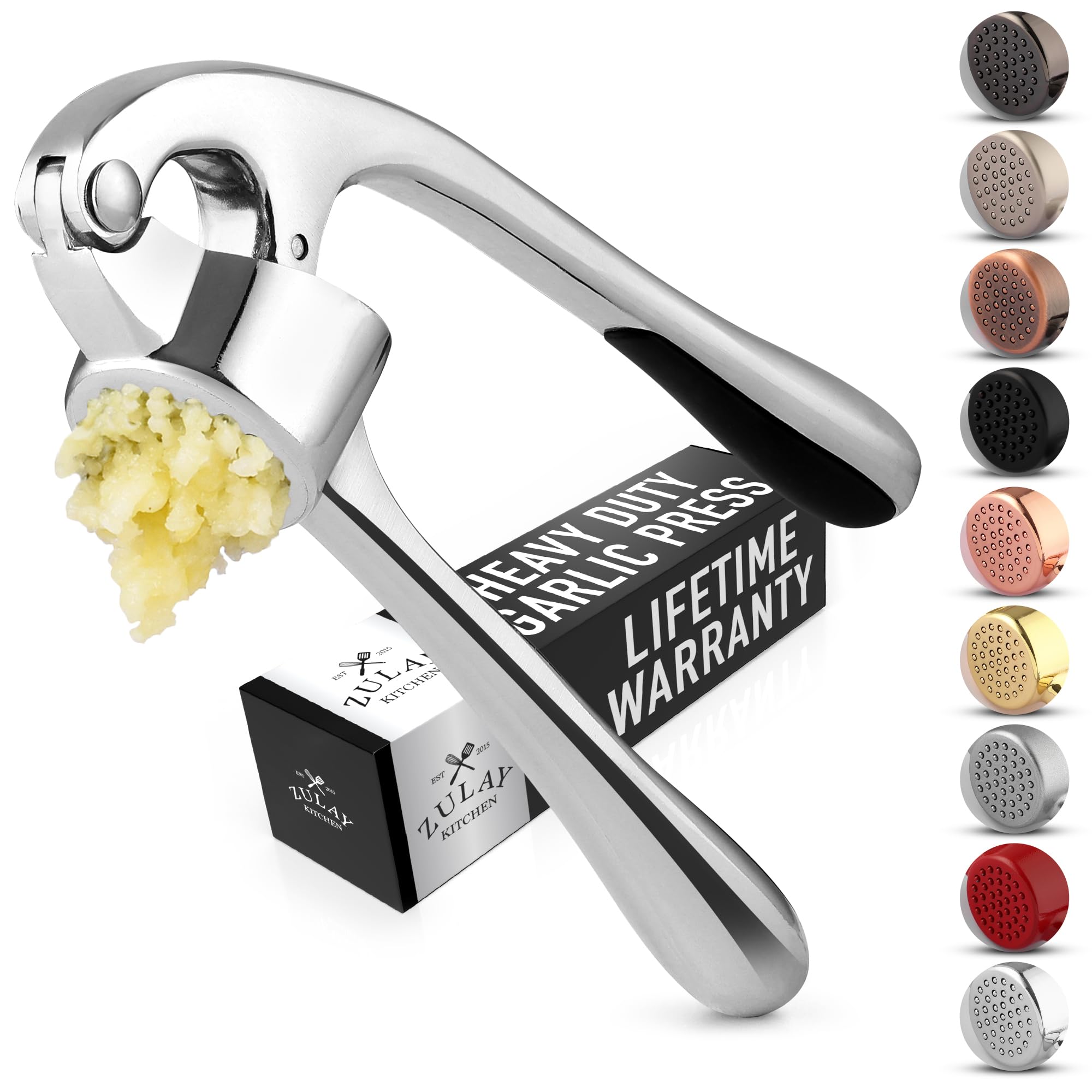 Amazon.com: Zulay Kitchen Premium Garlic Press - Durable Garlic Masher ...