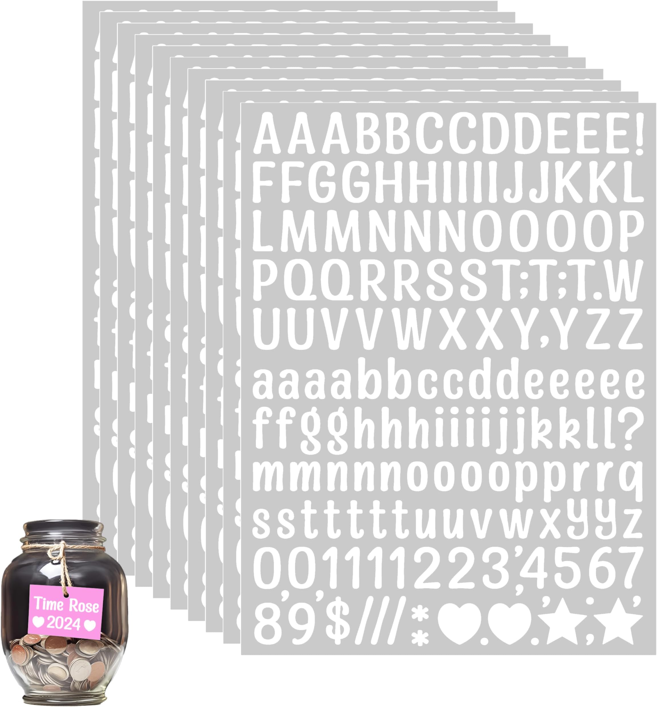 Amazon.com: 10 Sheet Cursive 1/2 Inch Small Letter Stickers, 1180Pcs 0. ...