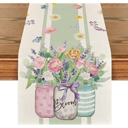 Amazon.com: Artoid Mode Vase Bloom Tulip Lavender Summer Table Runner ...