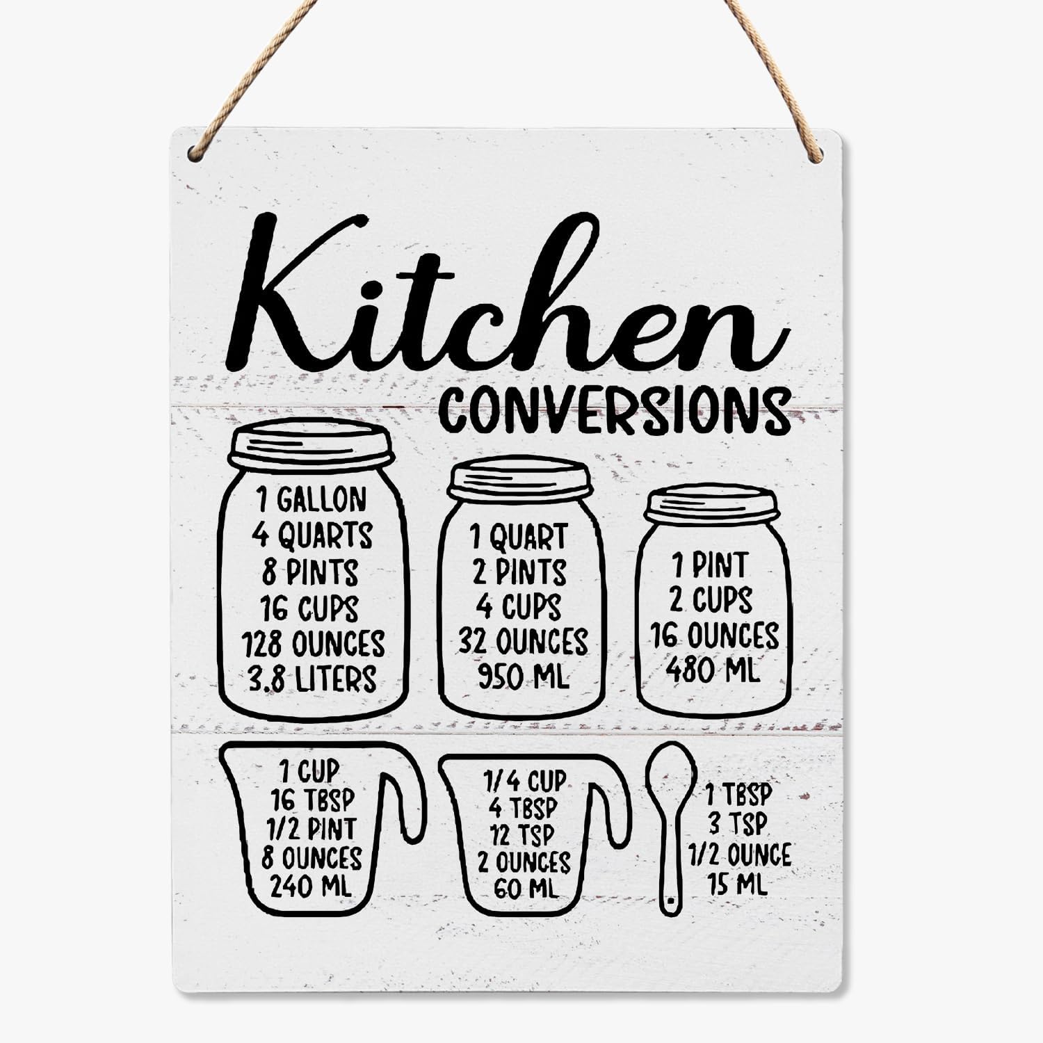 Amazon.com : Funny Kitchen Decor - Kitchen Conversion Chart Vintage Tin ...