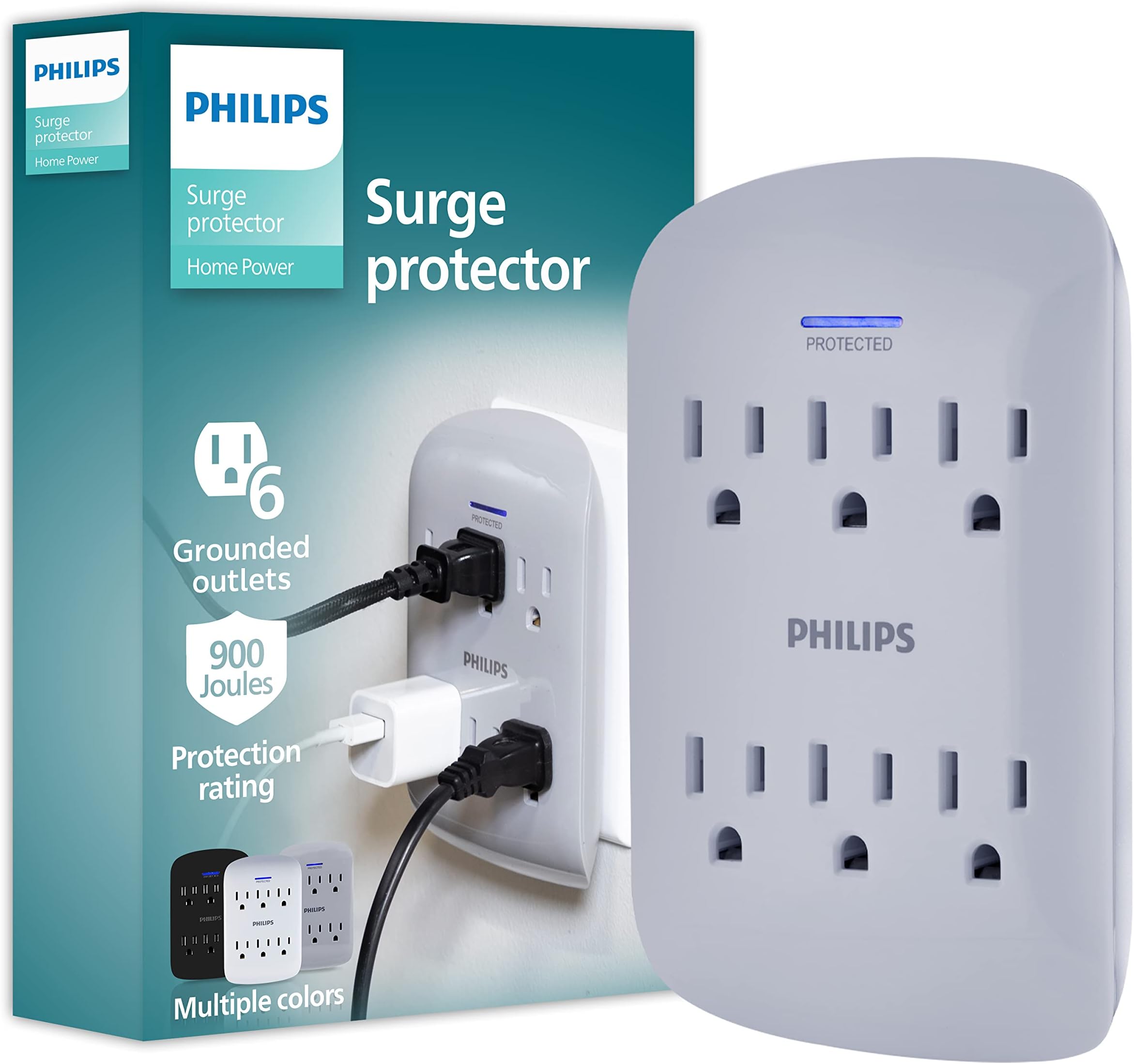 Amazon.com: Philips Philips 6-Outlet Extender Surge Protector, 900 ...
