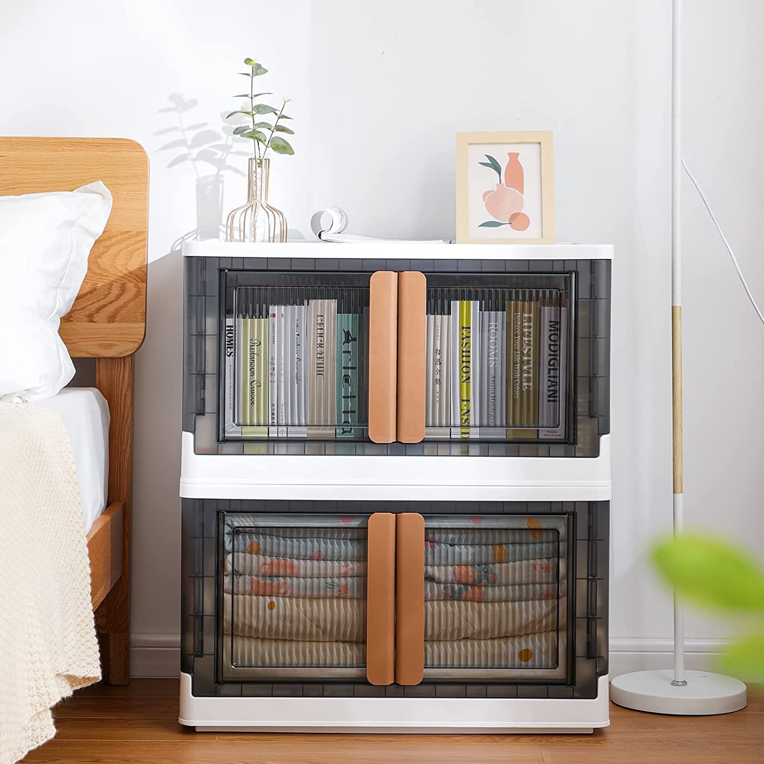 EVVIX® Stackable Storage Bins,Office Organization,Collapsible Storage ...