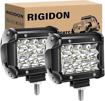 RIGIDON 2PCS LED Light Bar, 4Inch 36W Triple Row Spot Waterproof Off ...
