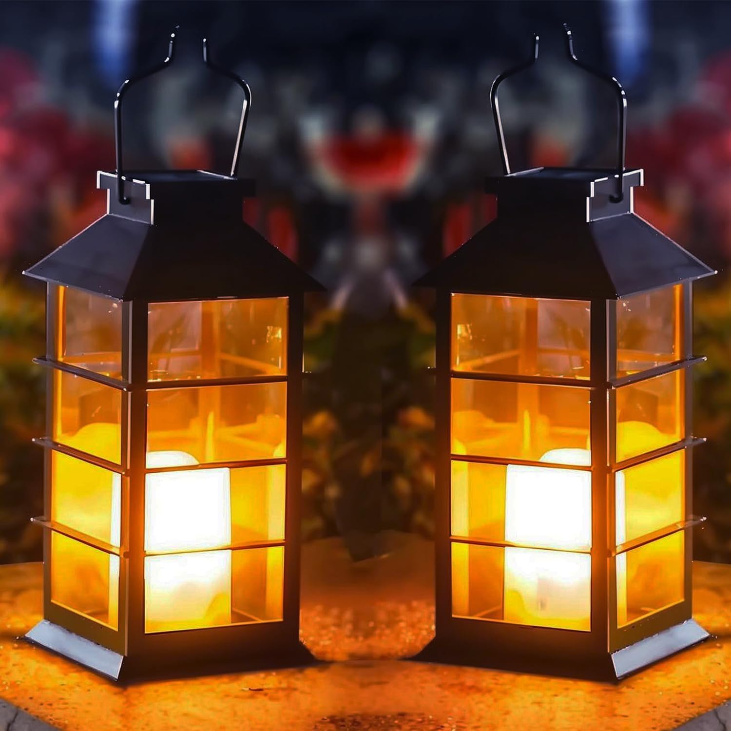 Joysing Solar Lanterns for The Garden 2 Pack Hanging Solar Lights ...
