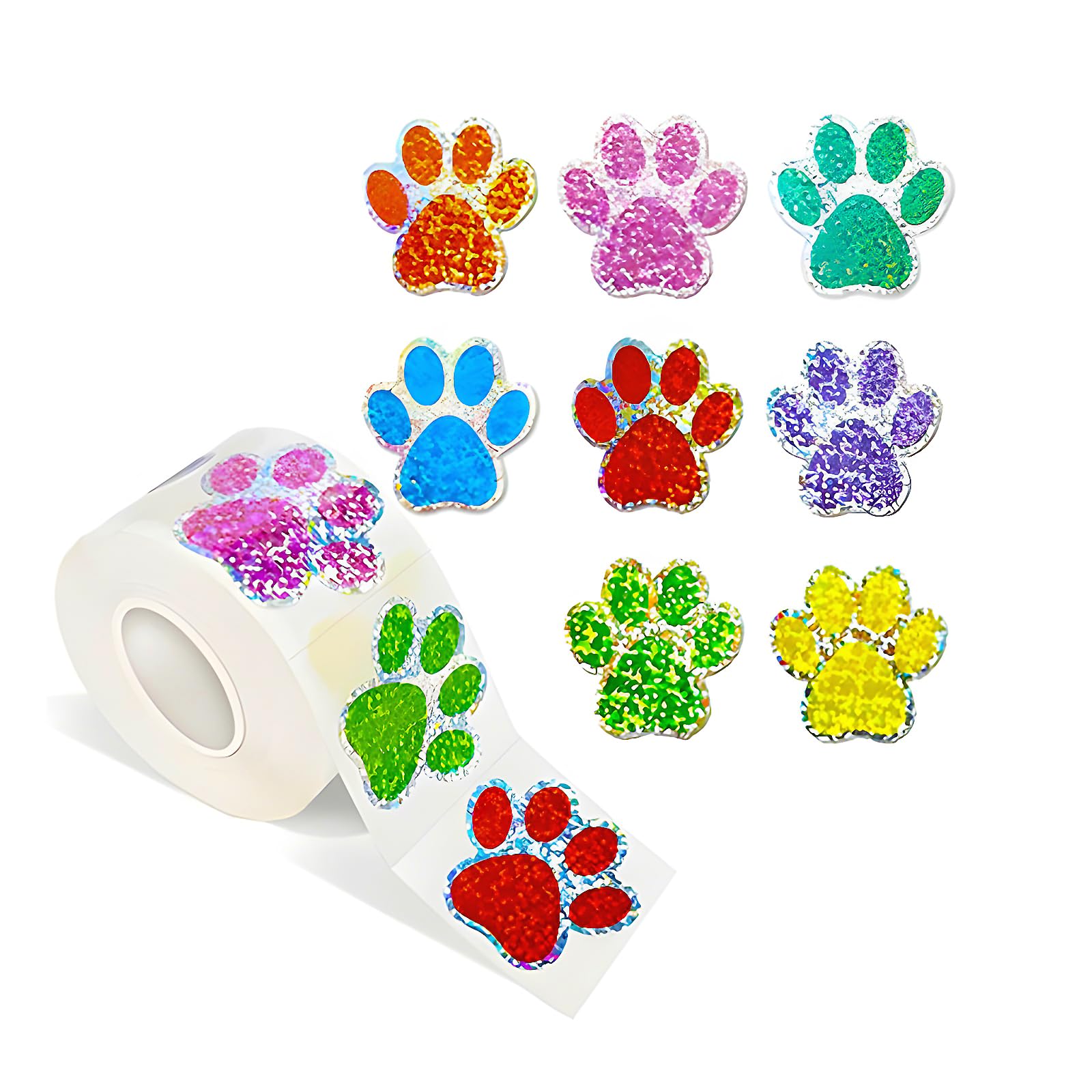 Amazon.com: 1000pcs Paw Print Stickers,Glittery Paw Decals,Paw Patrol ...