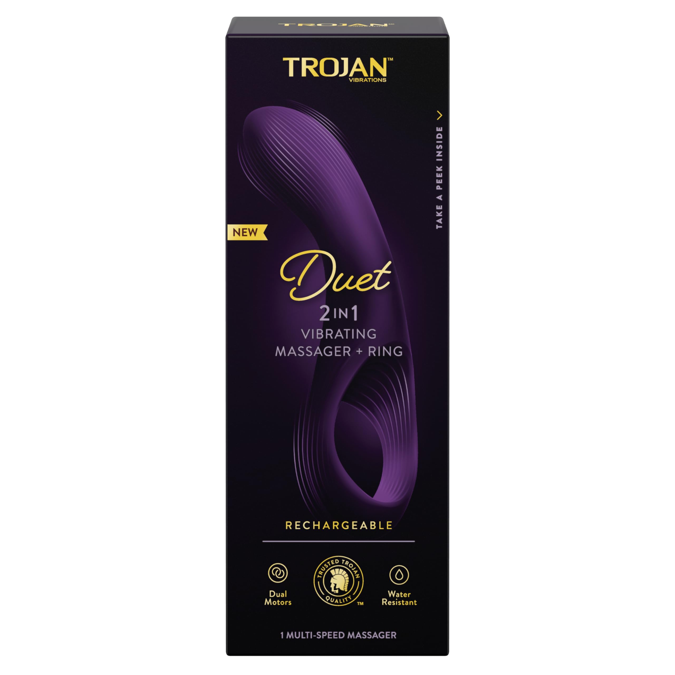 Trojan Duet Massager 2 in1 Dual Motors Multi-Speed Vibrator and Ring, 1 Count : Amazon.ca ...