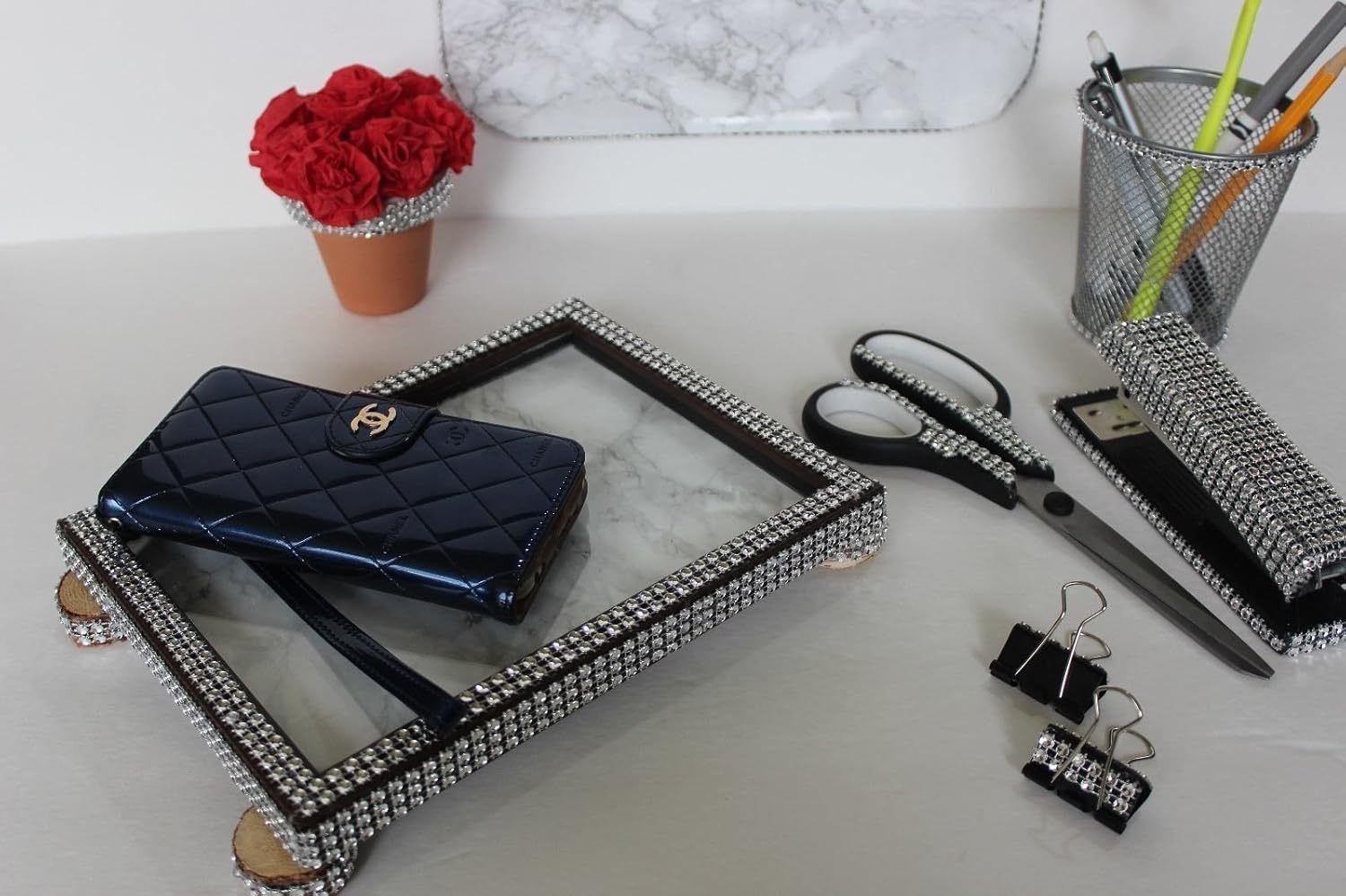 Amazon.com: Set of 10 Bling Office desk accessories Desktop accessories ...