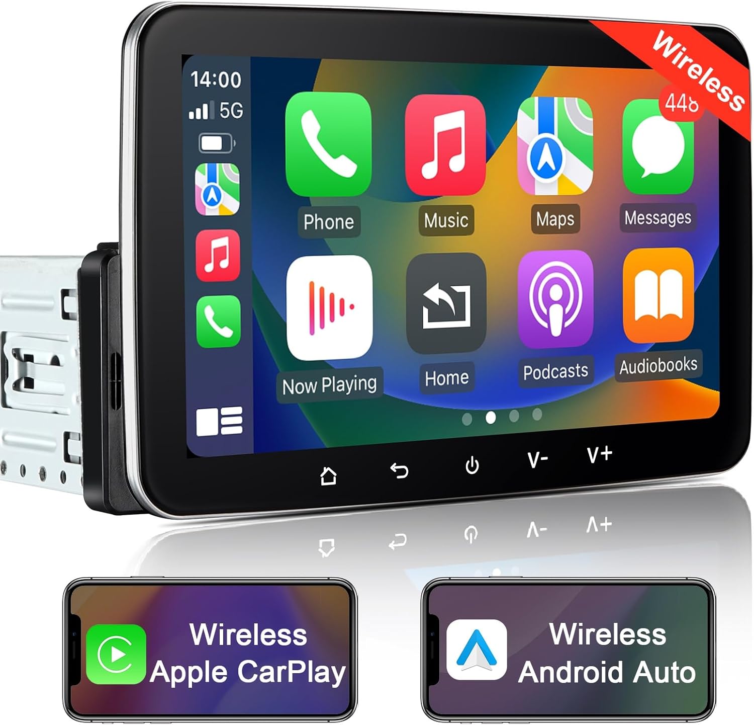 Amazon.com: Wireless CarPlay Single Din Car Radio Android Auto, 7 Inch Touchscreen Car Stereo ...