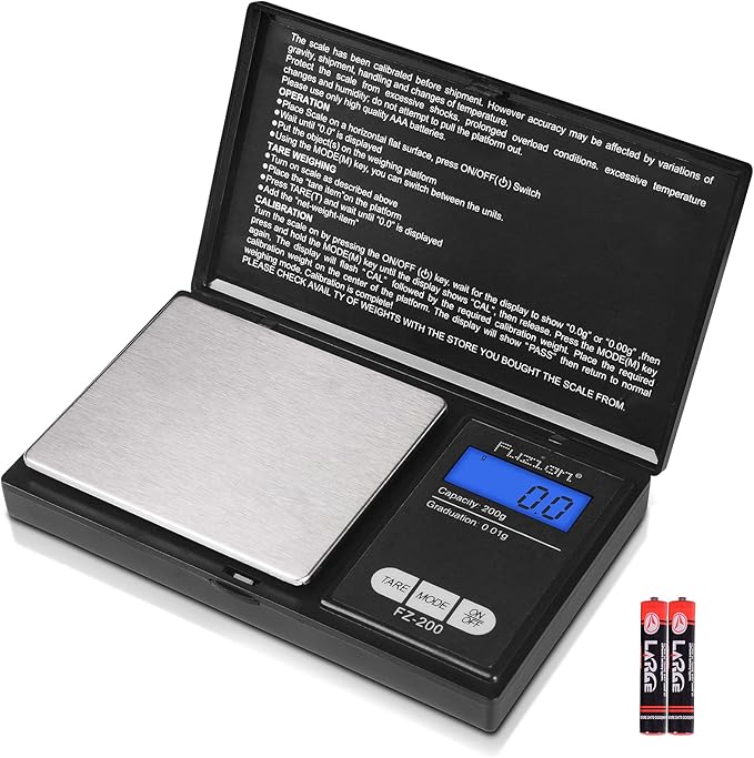 Amazon.com: Fuzion Digital Pocket Scale, 200g/0.01g Gram Scale, Mini ...