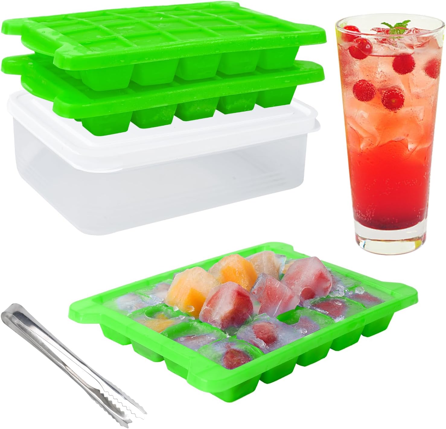 Amazon.com: RIGSTNE Ice Cube Tray with Lid, Ice Cube Trays Box for ...