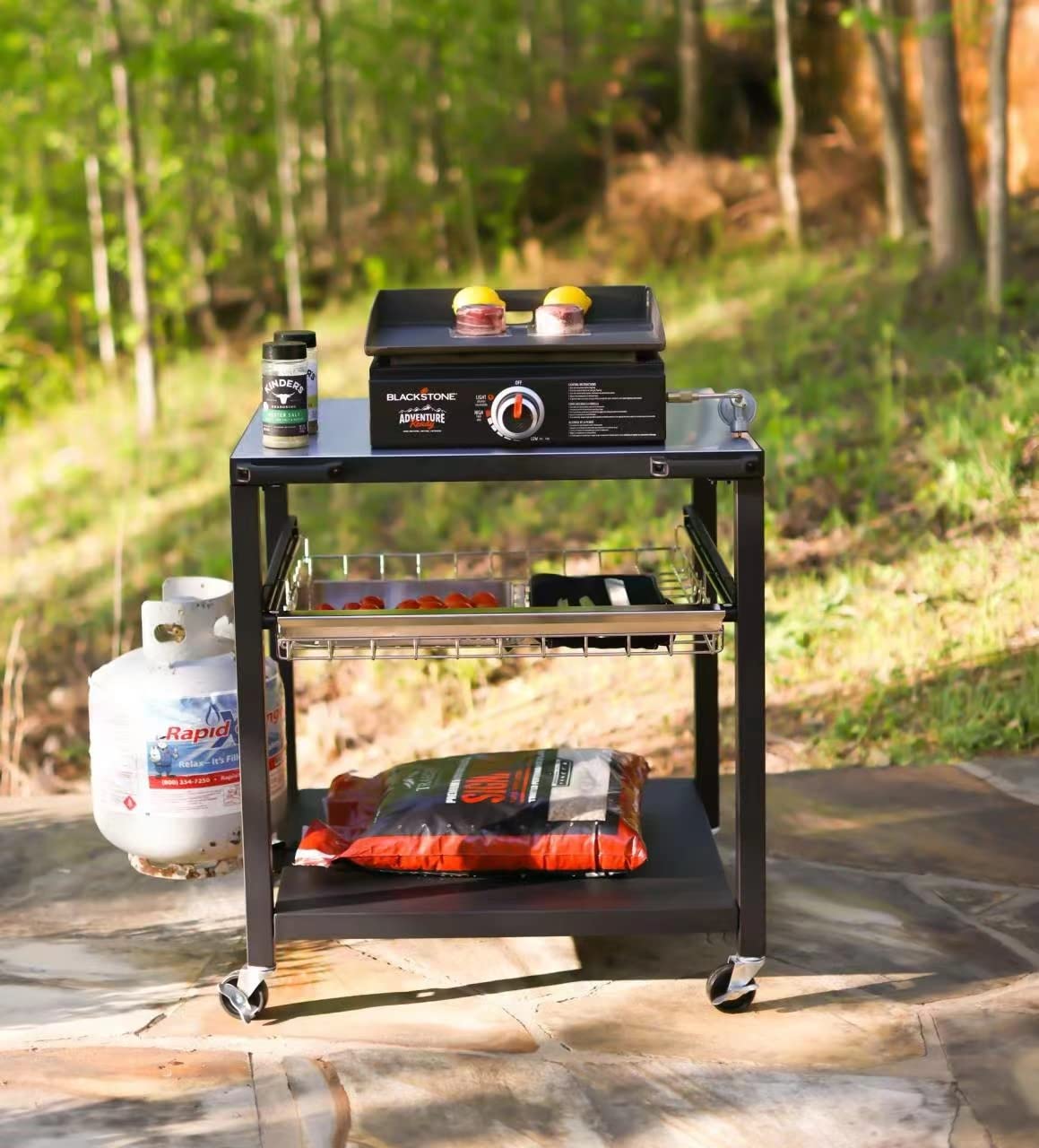 NUUK Double-Shelf Movable Outdoor Pizza Oven Table, 24" x 30" Stainless ...