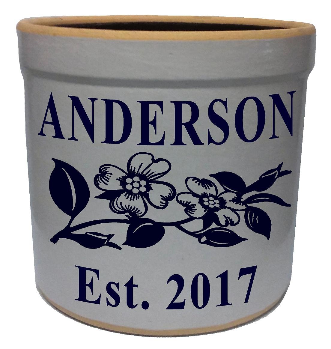 Amazon.com : 2 Gallon Personalized Stoneware Crock - Dogwood : Home ...