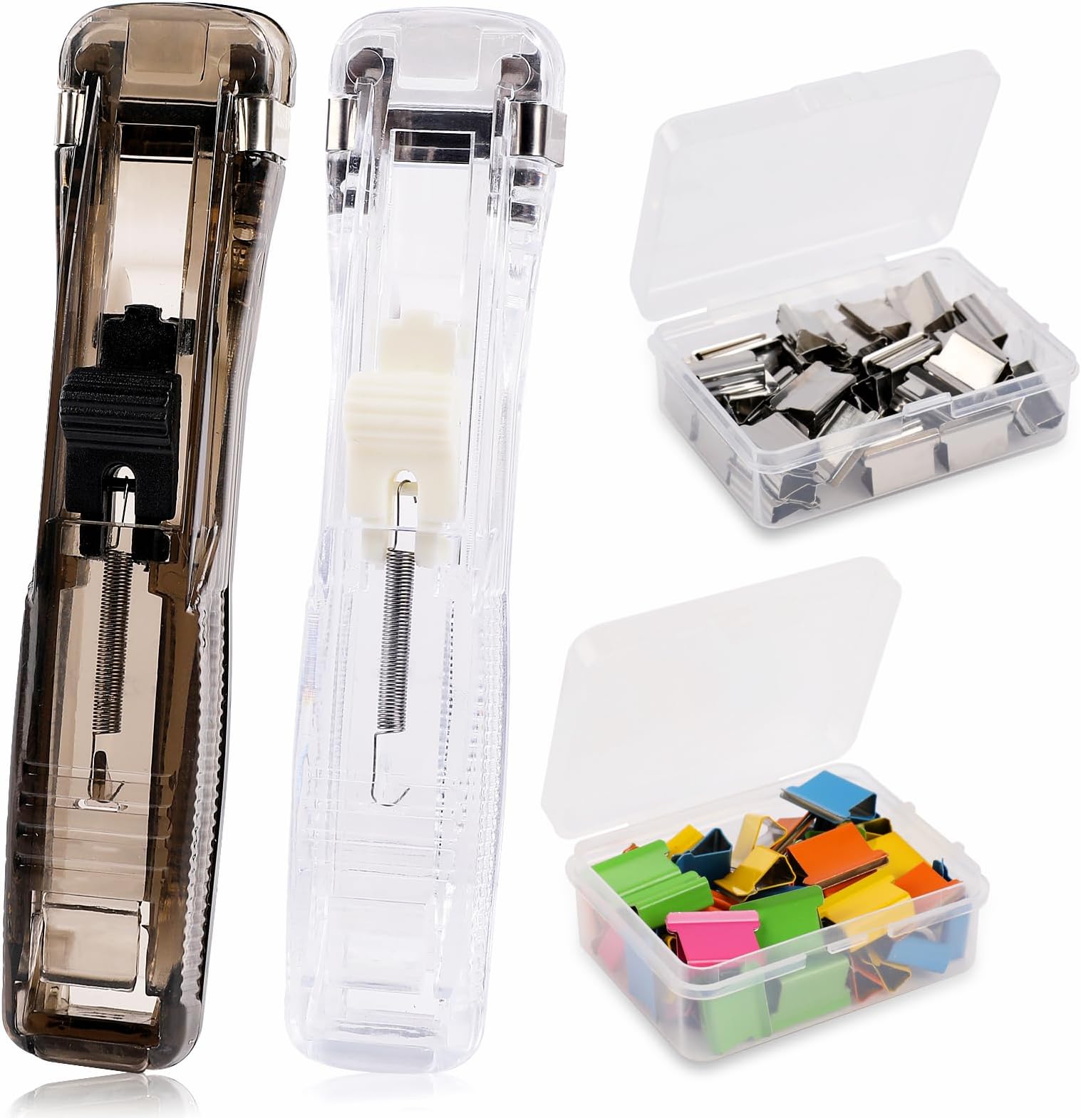 Amazon.com : Push Stapler, Binder Clips Paper Clamps Desktop Stapler w ...