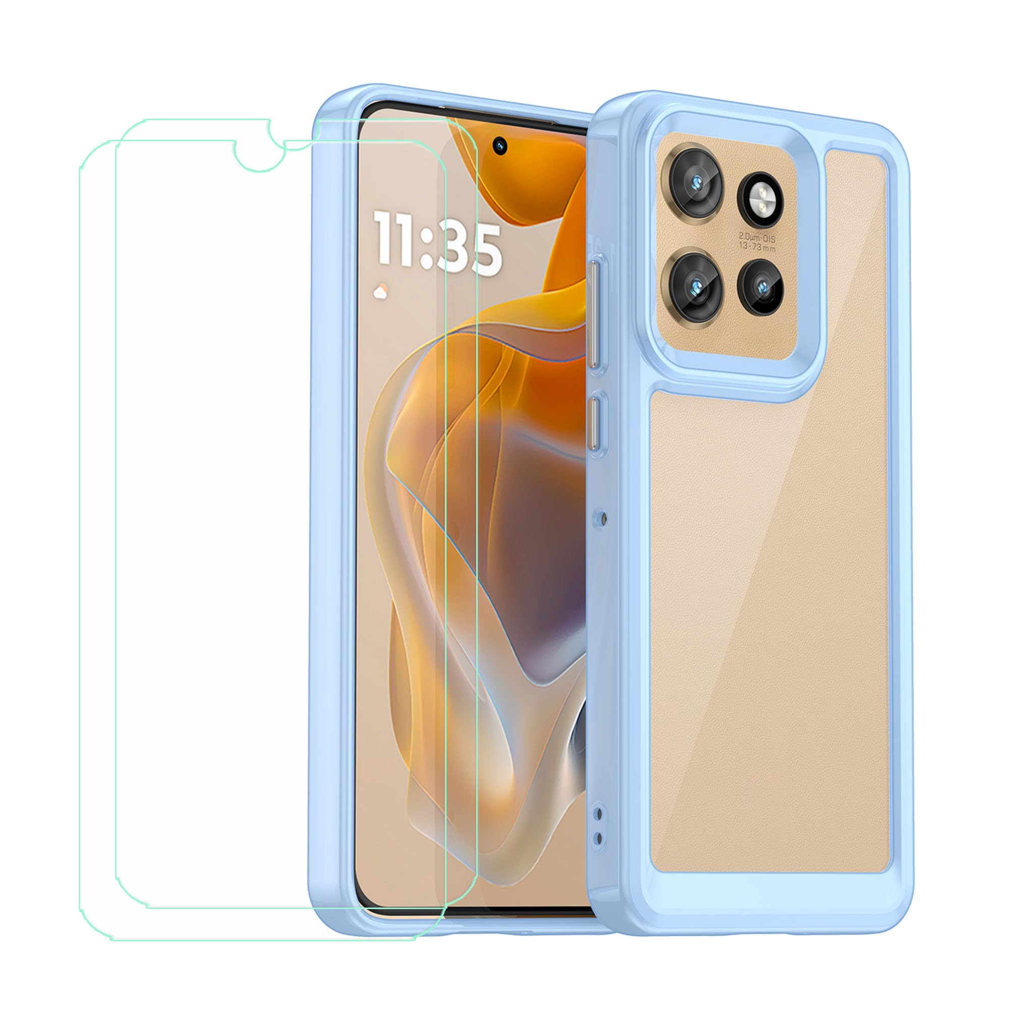 BMPNLSZ TPU Cover for Motorola Edge 50 Neo + 2 HD Tempered Glass ...