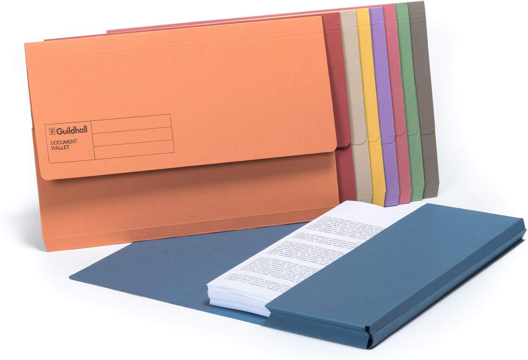 Exacompta Guildhall Document Wallets, 285gsm, Foolscap - Assorted ...