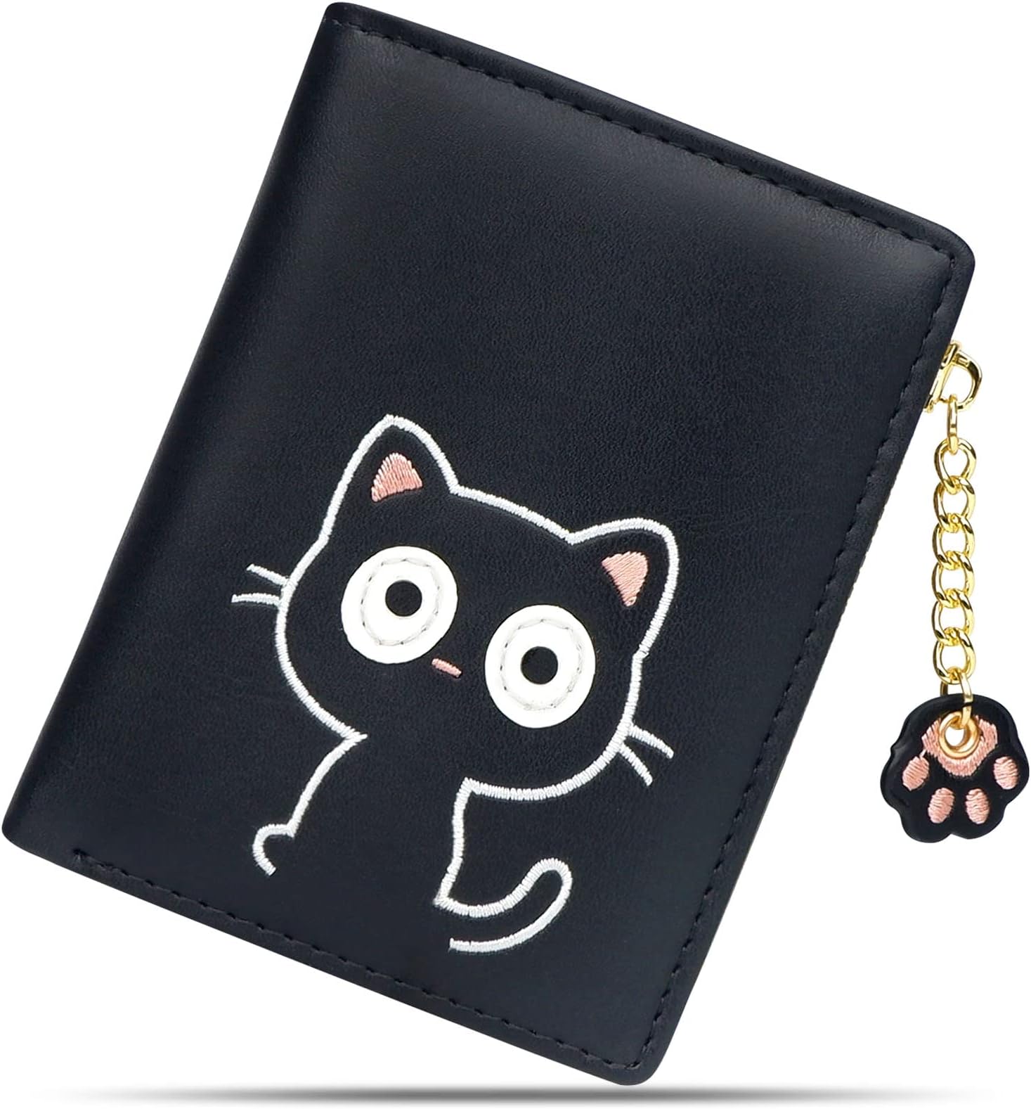Amazon.com: Hiriotin Kawaii Cat Wallet for Women Girls Cute Cartoon Cat ...