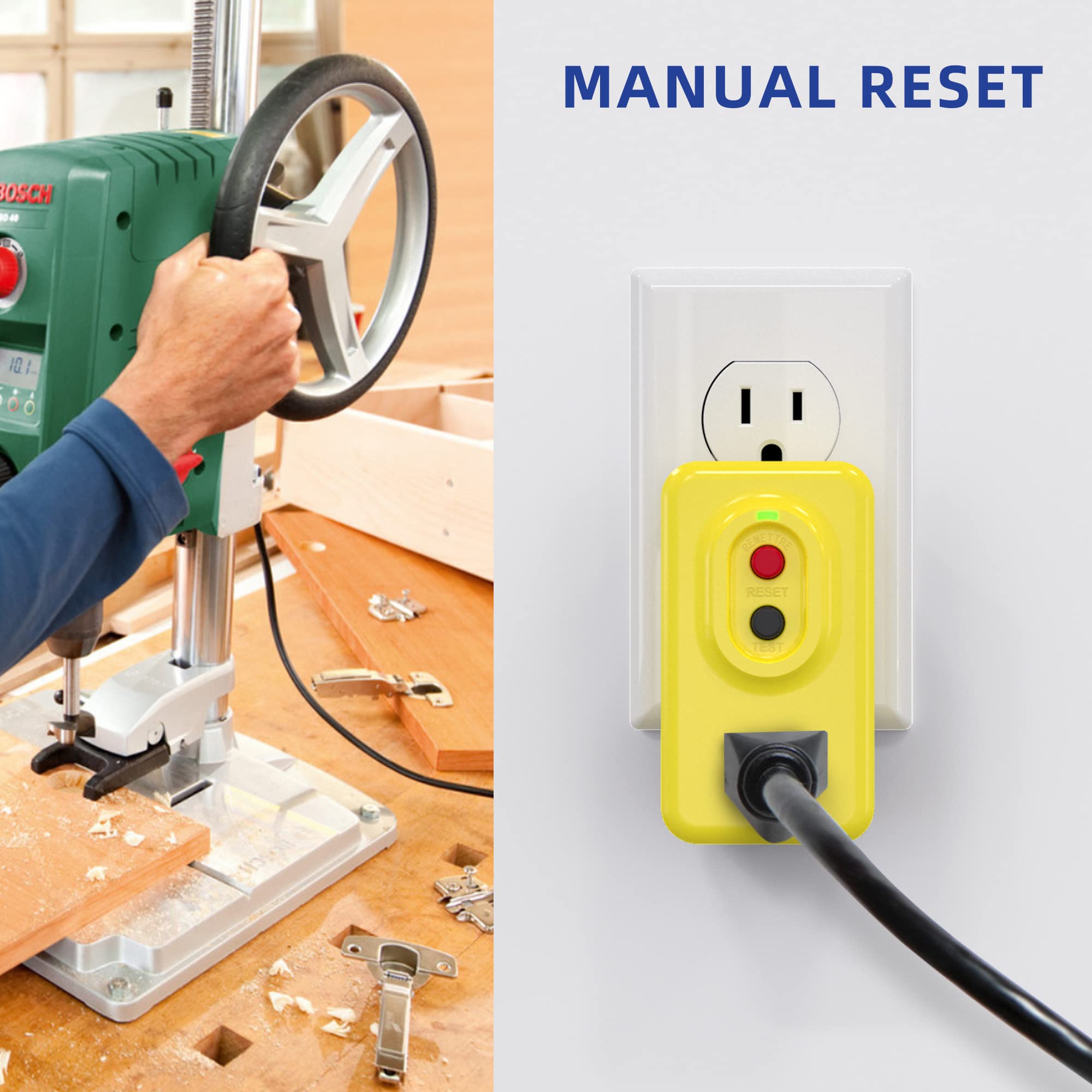 Snapklik.com : AIDA GFCI Adapter, 15 AMP Single Outlet Grounded 3-Prong ...