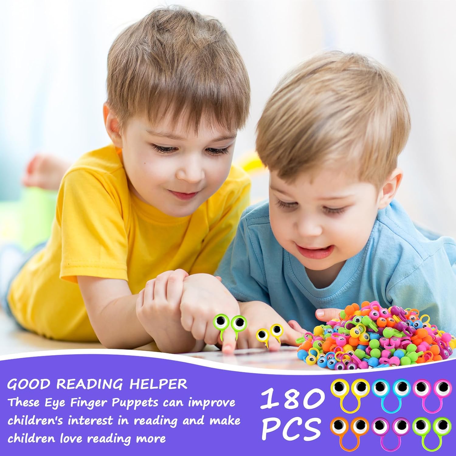 Libima 180 Pcs Googly Eyes Rings Wiggly Eye Finger Puppet Plastic Eye ...