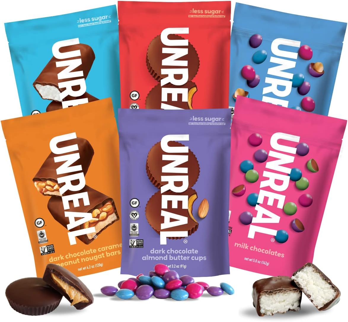 Amazon.com: UNREAL Dark Chocolate Peanut Caramel Nougat Bars (12 Full ...