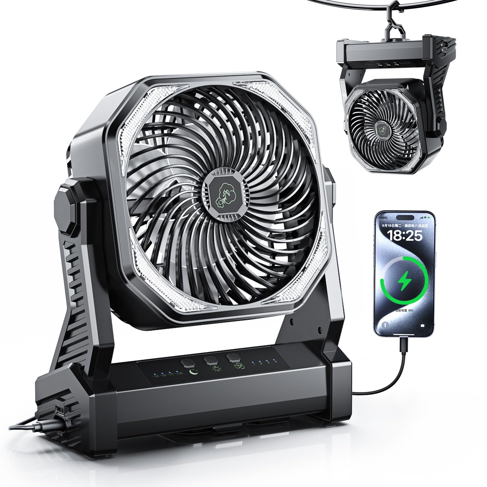 Amazon.com: Aristide Camping Fan, Personal USB Desk Fan with LED ...
