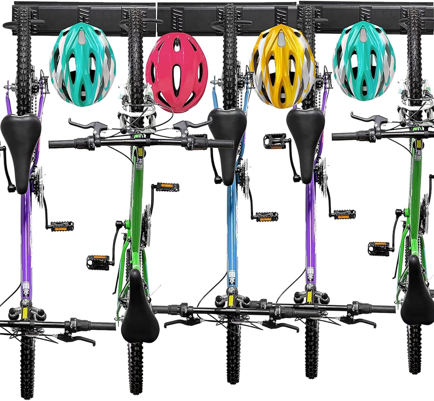 Bike Storage Rack, 5 Bike Racks & 4 Hooks for Garage, Wall Mount ...