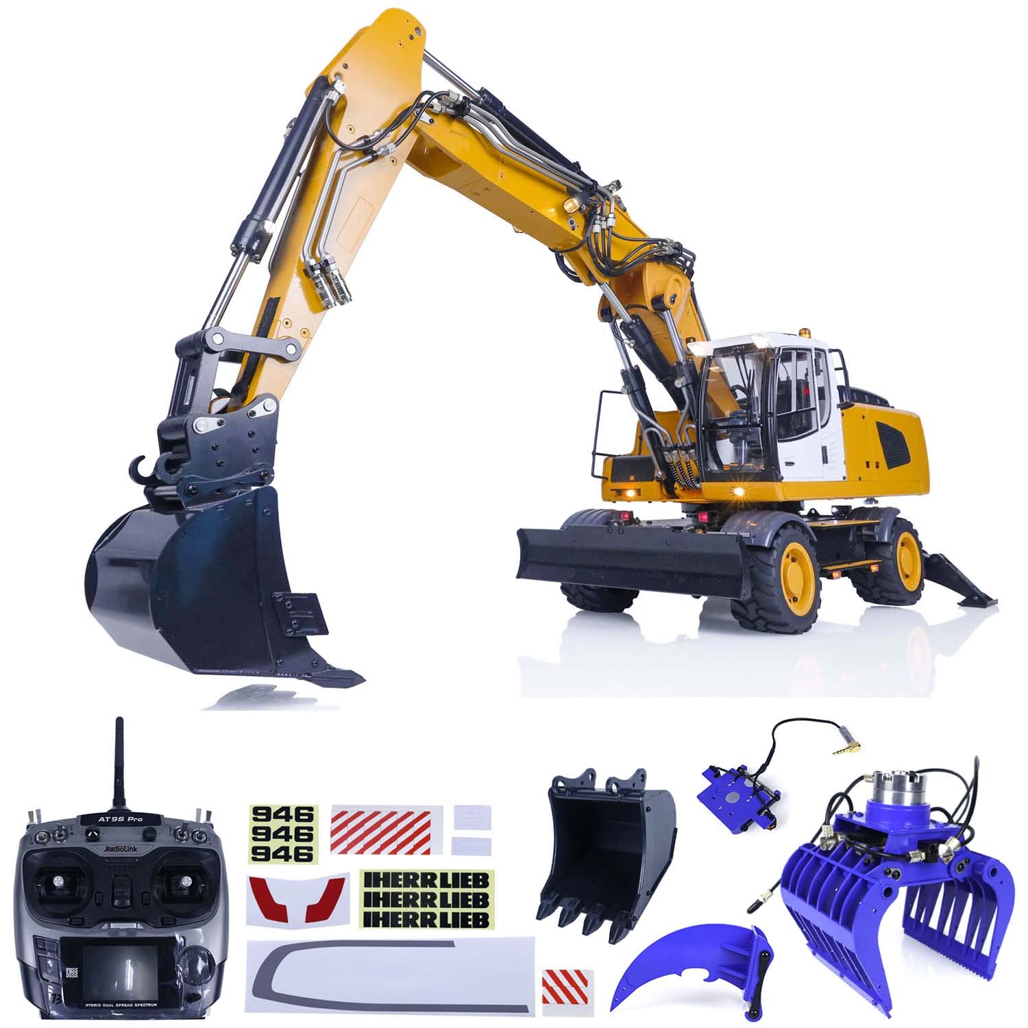 Buy 1/14 RC Hydraulic Excavator Wheeled 3Arms 14CH for 946-3 RC ...