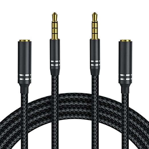 JESELRY 2 Pack 3.5mm AUX Cable (4Ft/1.2M), Male to Female Audio Cable ...