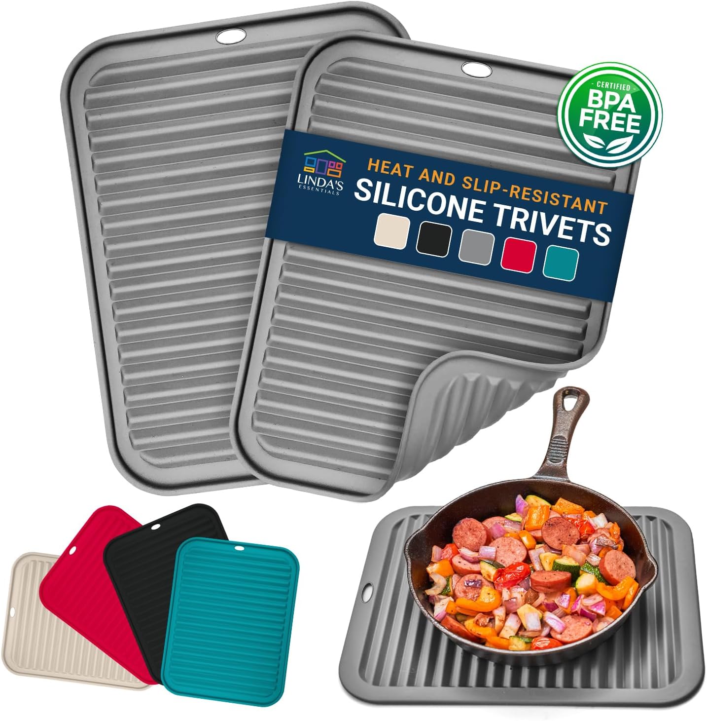 Amazon.com: Silicone Trivets for Quartz Countertops, EDDEAS Large Hot ...