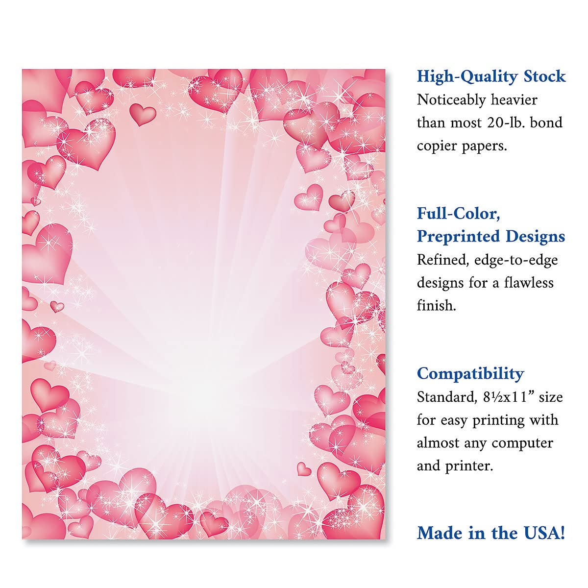 Snapklik.com : Celestial Hearts Letter Paper - Decorative Stationery