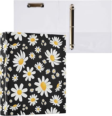Amazon.com : Vozoza Cute Daisy Flowers Decorative 3 Ring Binder 2 Inch ...