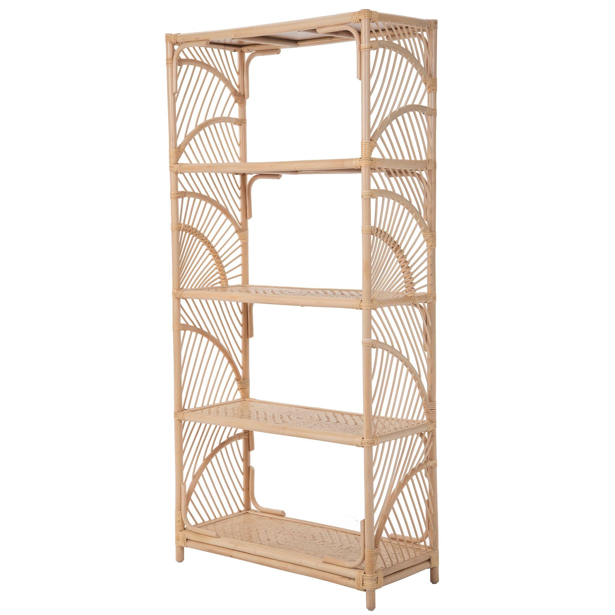 Amazon.com: Kouboo Natural Rattan Bookshelf with 4 Shelves ...