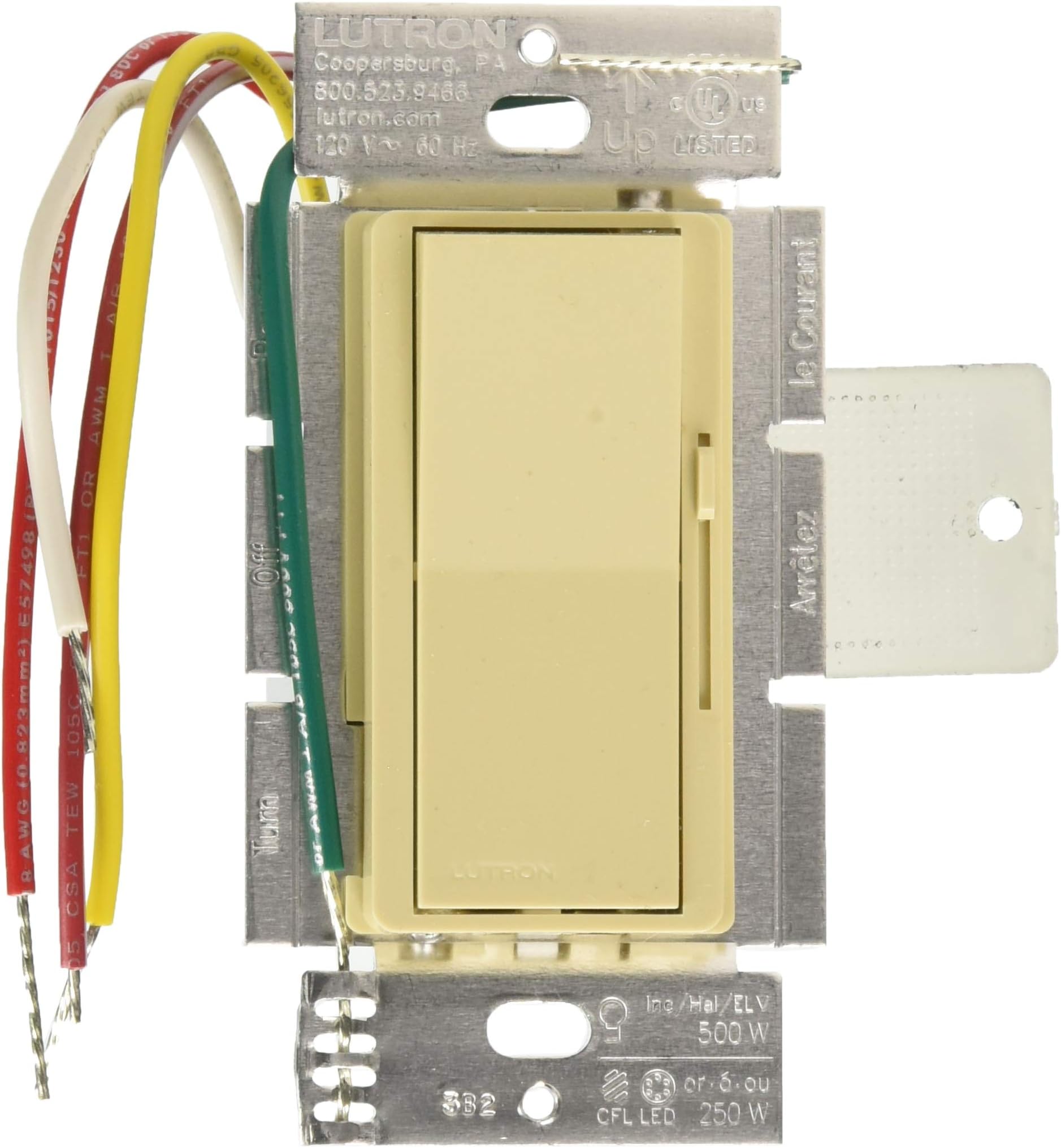 Amazon.com: Lutron DVRP-253P-IV Diva 3-Way 1-Pole Reverse-Phase Dimmer Ivory : Tools & Home ...