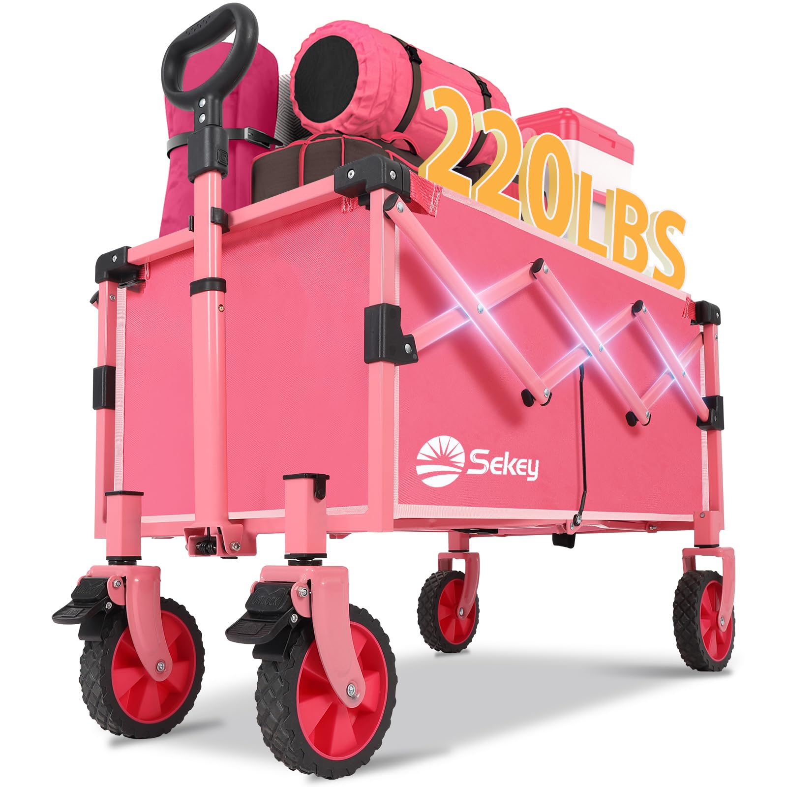 Snapklik.com : Sekey 220LBS Collapsible Wagon Heavy Duty Large Capacity ...