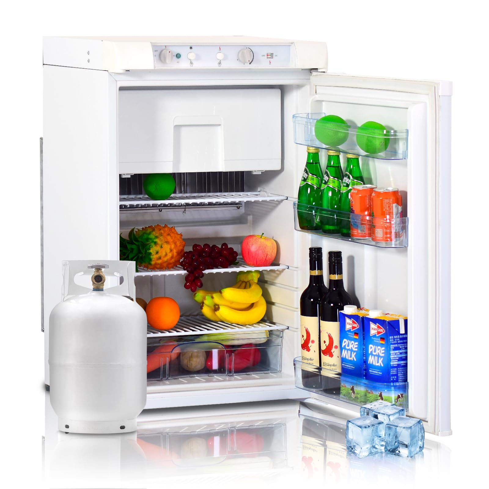 Amazon.com: Techomey Gas Refrigerator with Freezer, 3 Way RV Propane ...