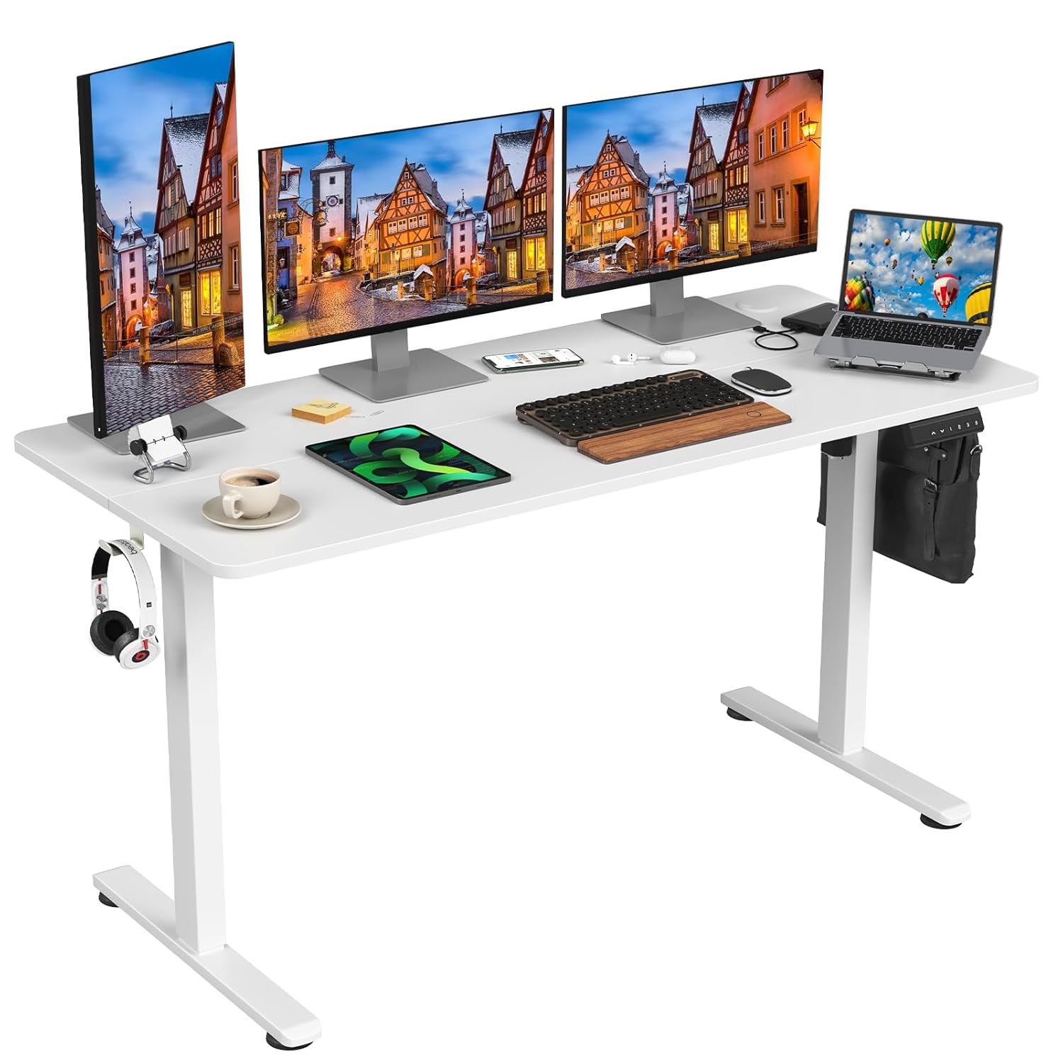 Sunon Elevating Desk, Electric Standing Desk, Width 55.1 inches (140 cm ...