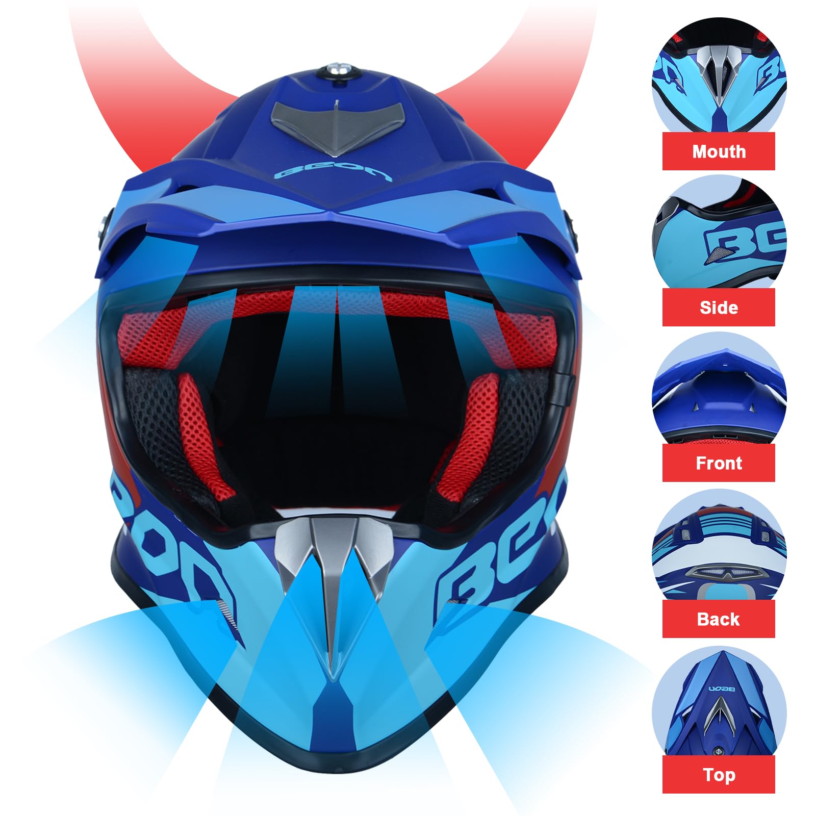 Snapklik.com : BEON Youth & Kids Dirt Bike Helmets Motocross ATV ...