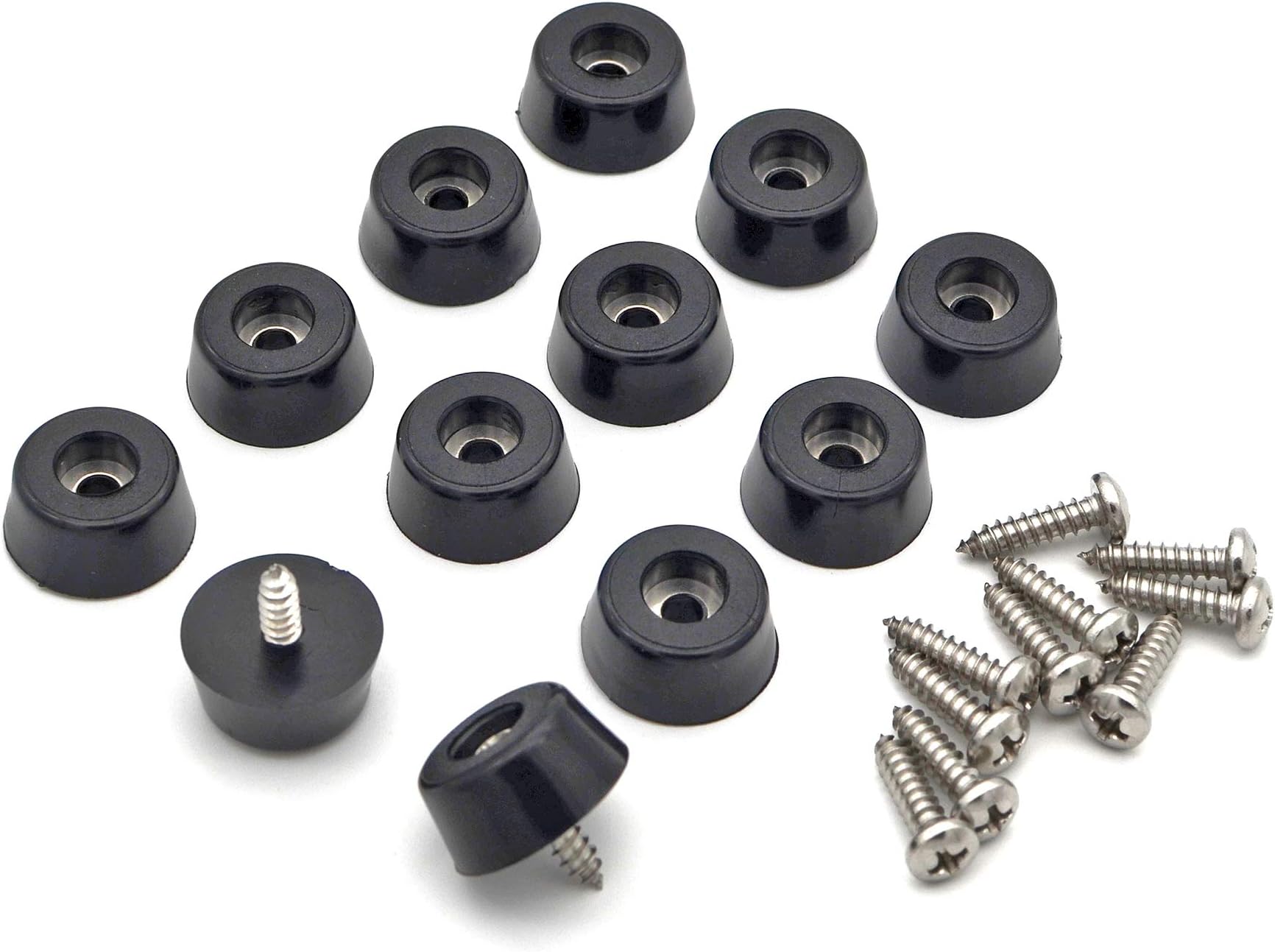 4 Medium Extra Tall Round Rubber Feet Bumpers - .625 Inch H X .932 Inch ...