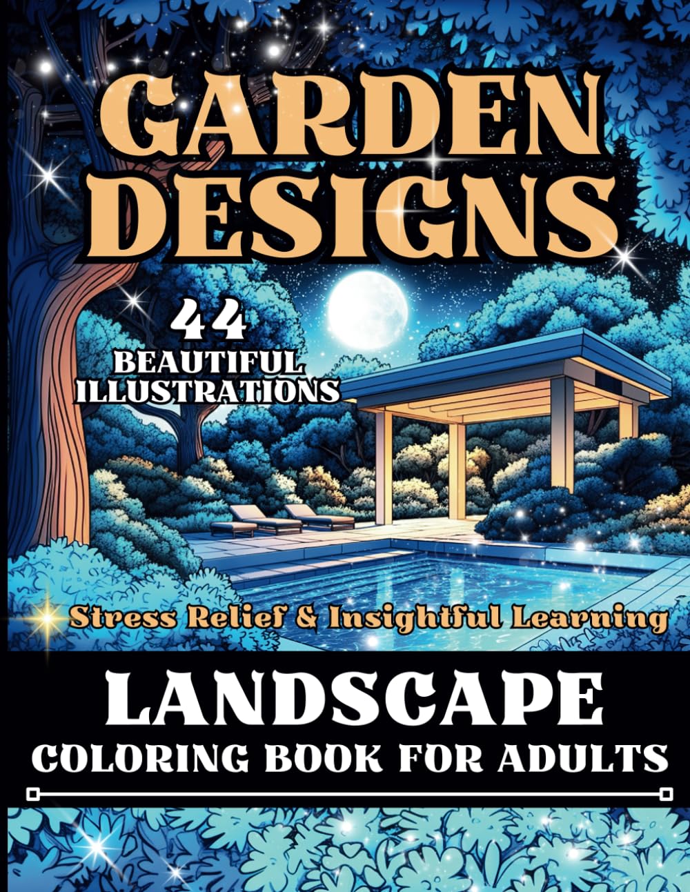 Amazon.com: Garden Designs. Landscape Coloring Book for Adults ...