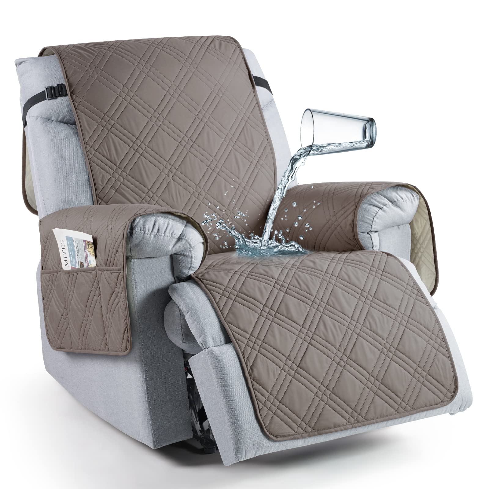 TAOCOCO 100% Waterproof Recliner Chair Cover, Non Slip Recliner Covers ...
