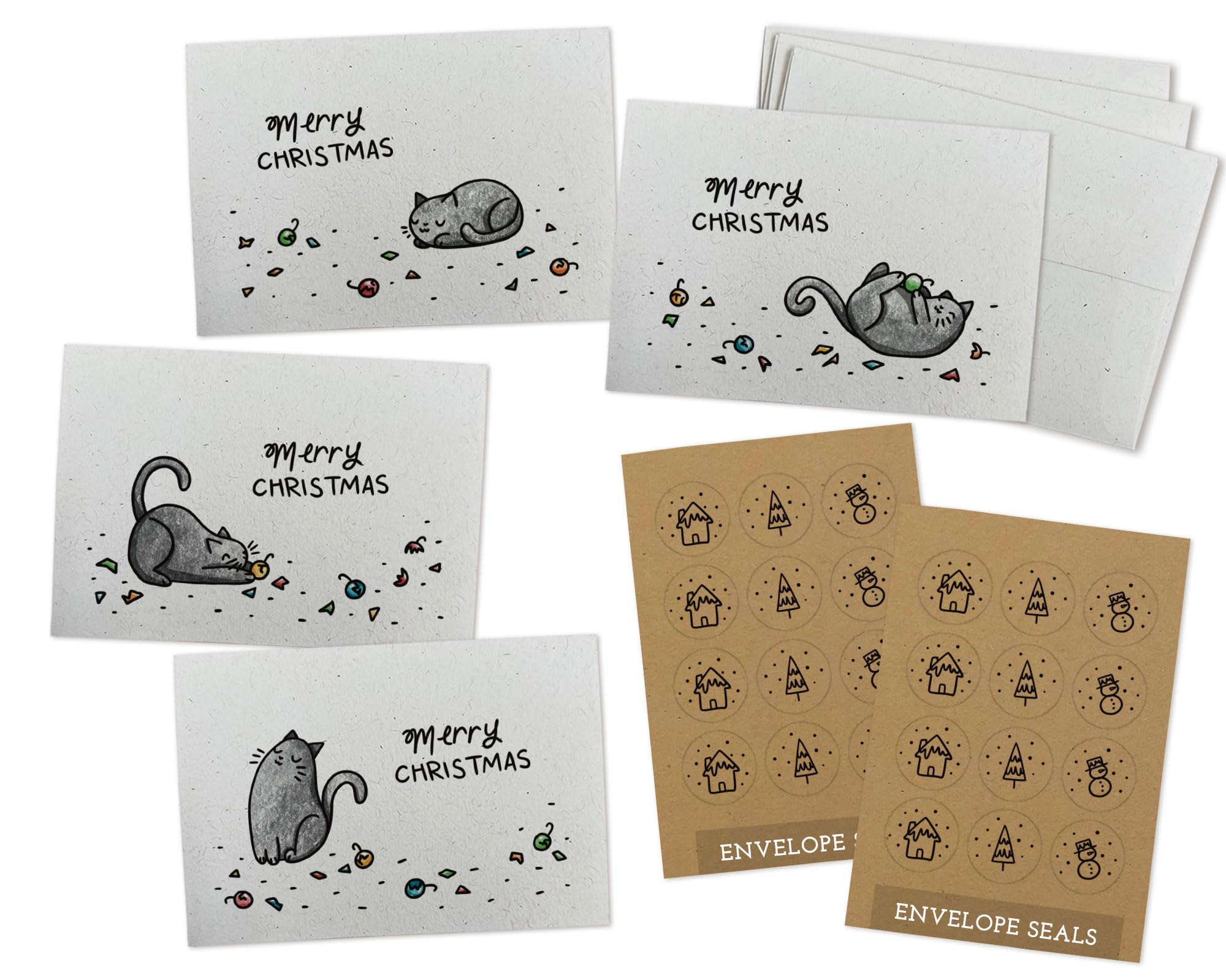 Amazon.com : Sugartown Greetings Christmas Kitty Cat Cards - 24 Cat ...