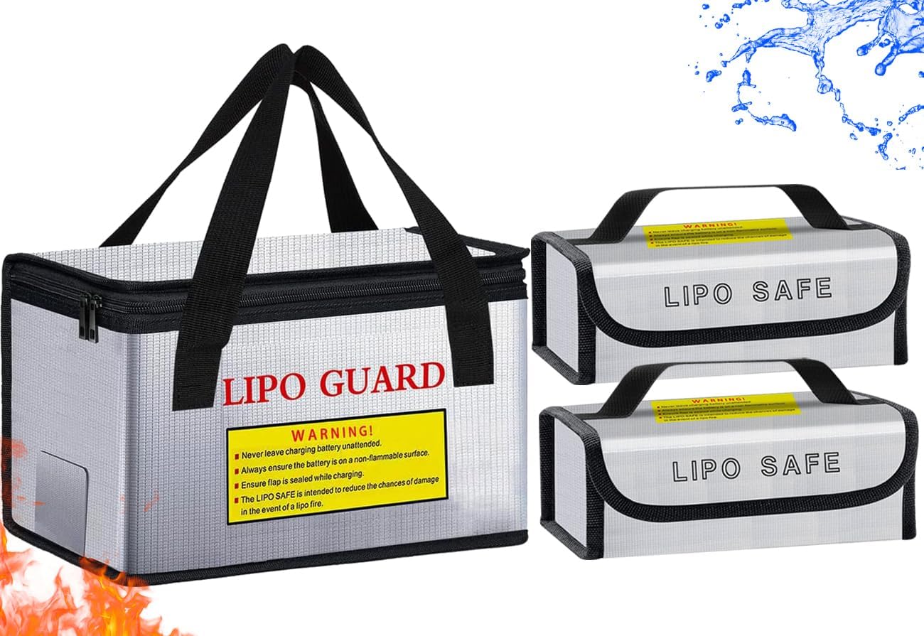 Amazon.com: IANDAIROK 3PCS Lipo Battery Safe Bag Fireproof Charging Bag ...