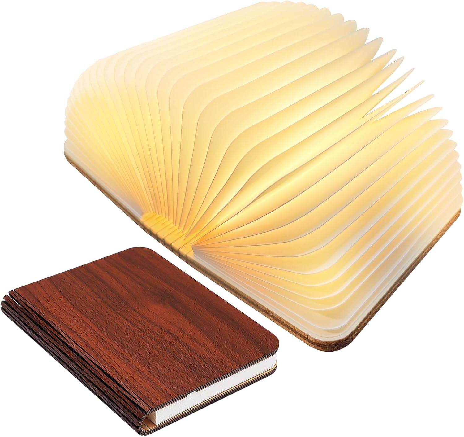 DLUFYEI Wooden Book Light, LED Night Reading Light, Foldable Book lamp ...